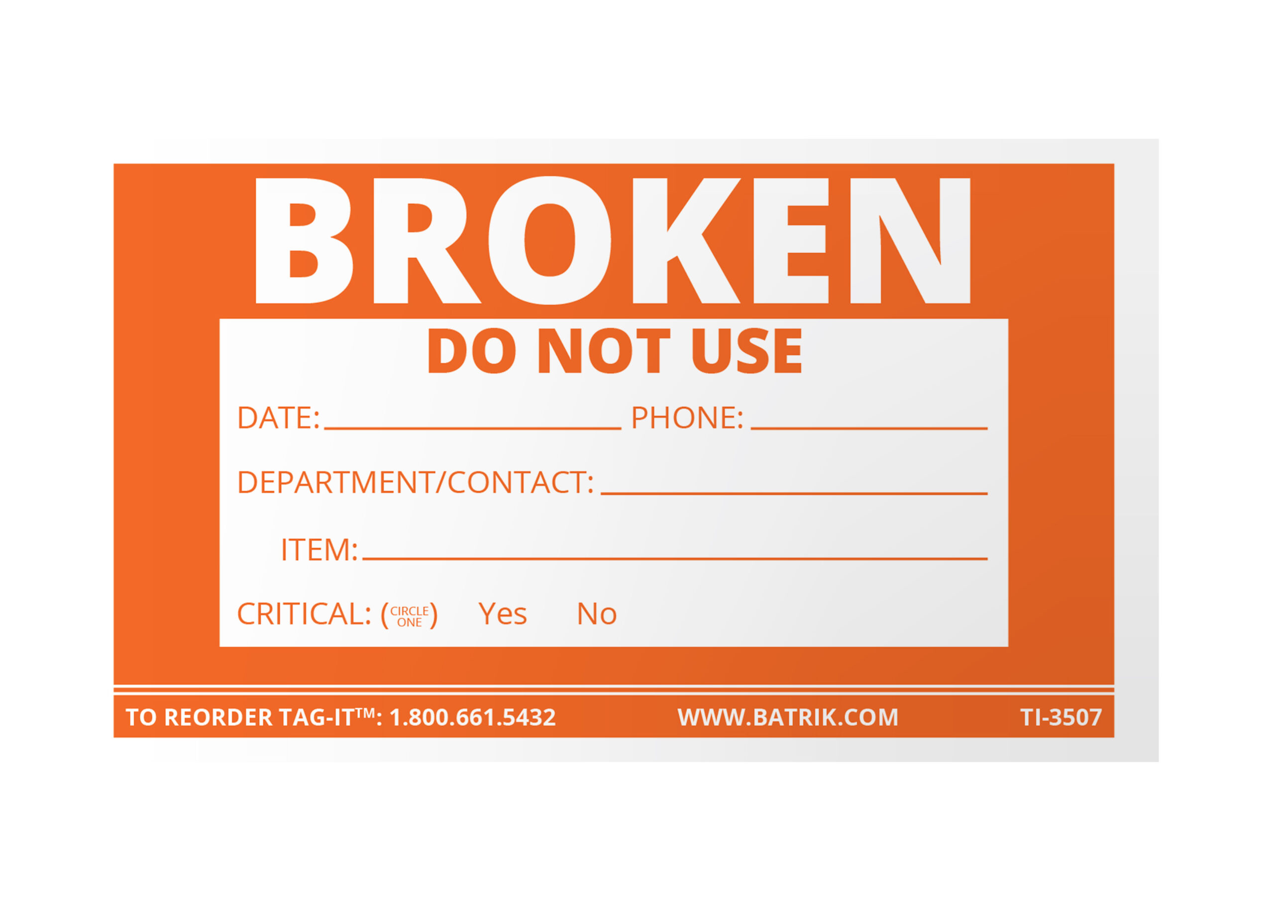 Batrik Tag-It™ Identification Tags - Surgmed Group